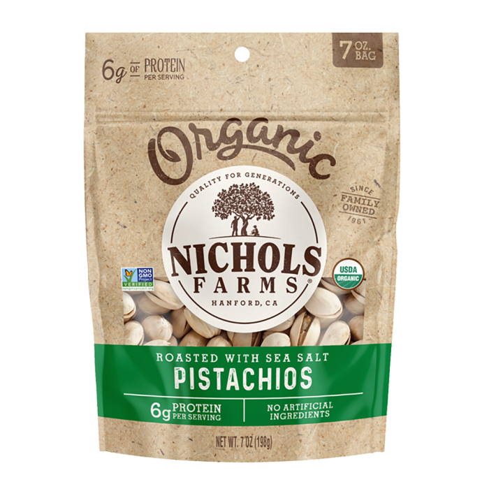Nichols Farms In Shell Organic Roasted with Sea Salt Pistachios, 7oz ...