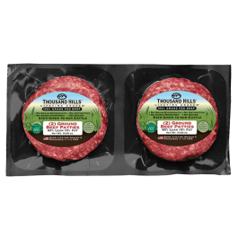 Thousand Hills Lifetime Grazed Grass Fed Ground Beef Patties 2 Pack, 10 ...