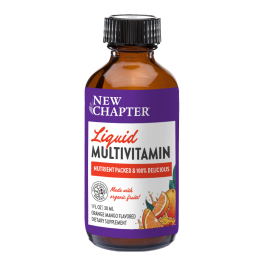 New Chapter Liquid Multivitamin Orange Mango Flavor, 1oz. | Vitamin Experts